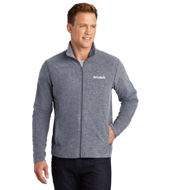 Men's Port Authority® Heather Microfleece Full-Zip Jacket - F235 - Res ...